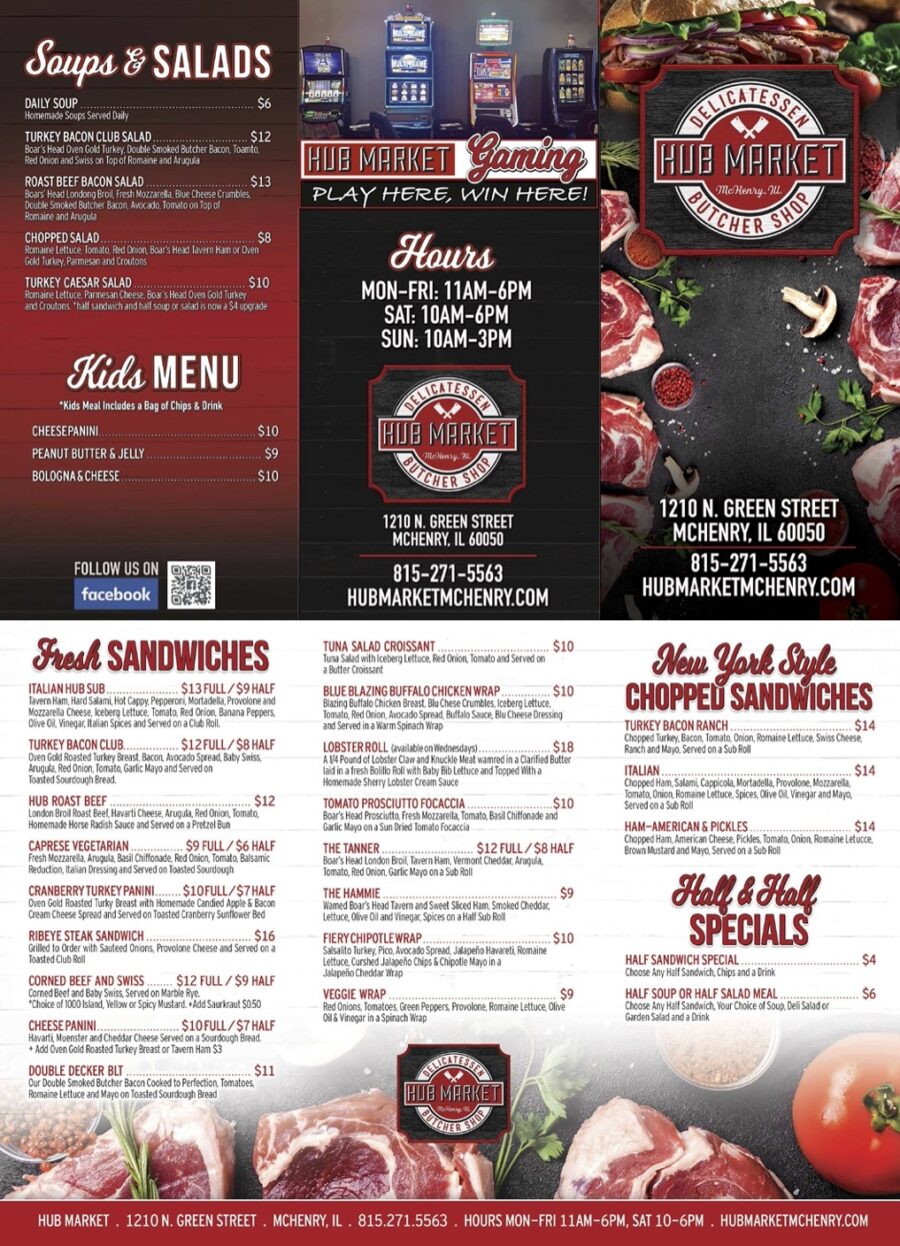 Restaurant Menu - Hubmarket McHenry
